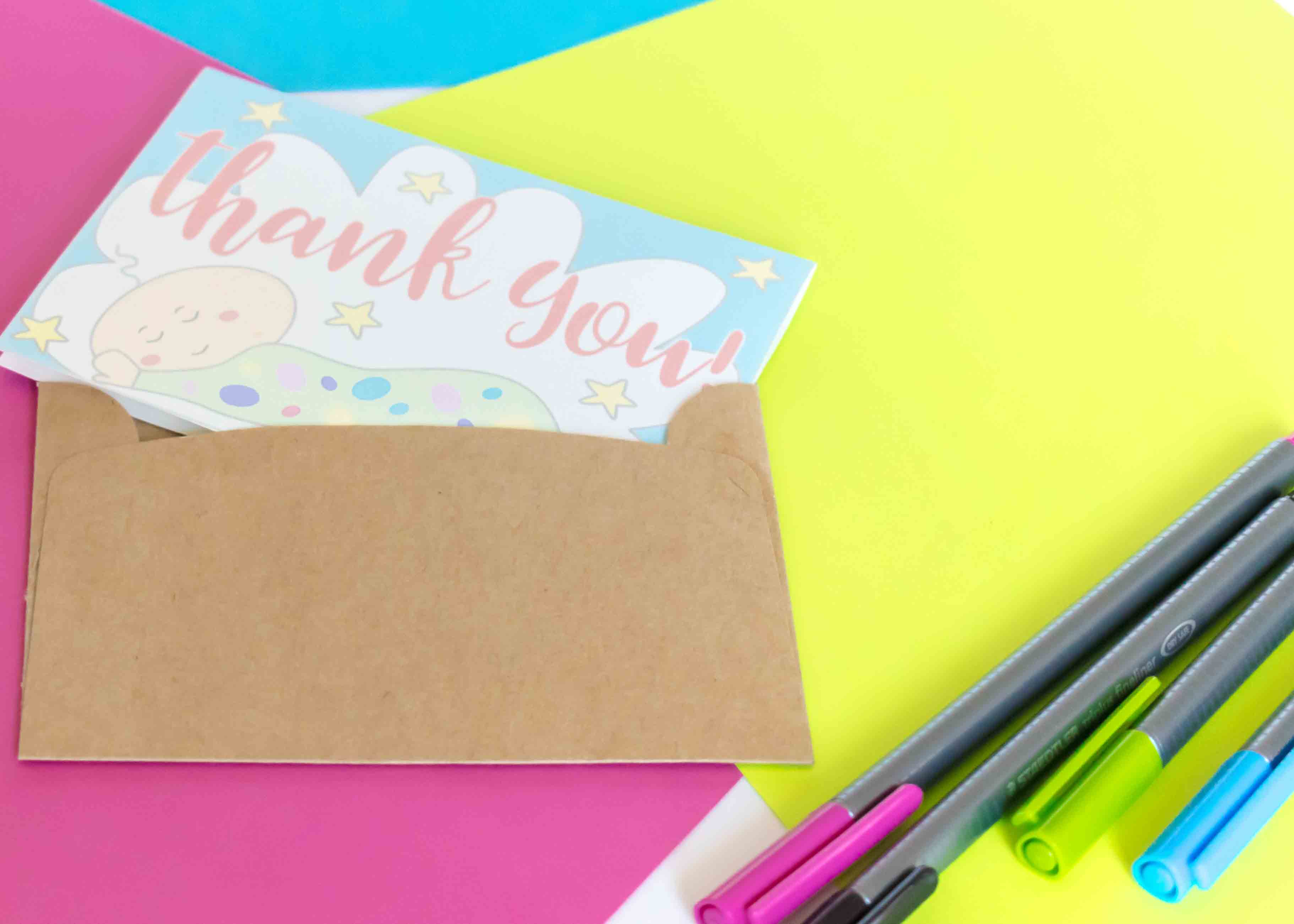 Baby Shower Thank You Cards Free Printable Daydream Into Reality