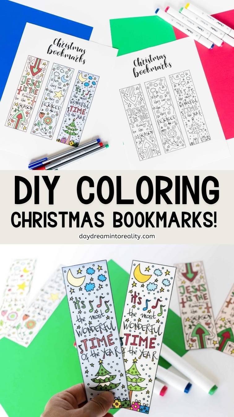 Coloring Christmas Bookmarks Free Printable – Daydream Into Reality