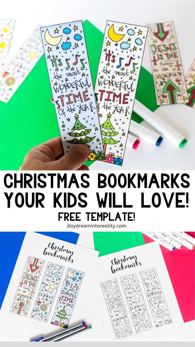 Coloring Christmas Bookmarks Free Printable ~ Daydream Into Reality