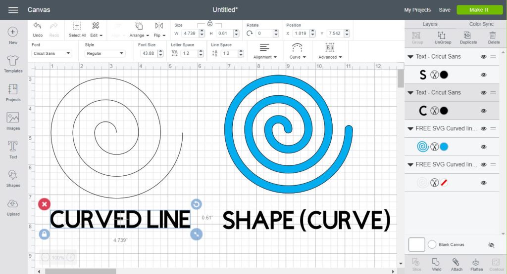 How To Make A Curved Line In Cricut Design Space