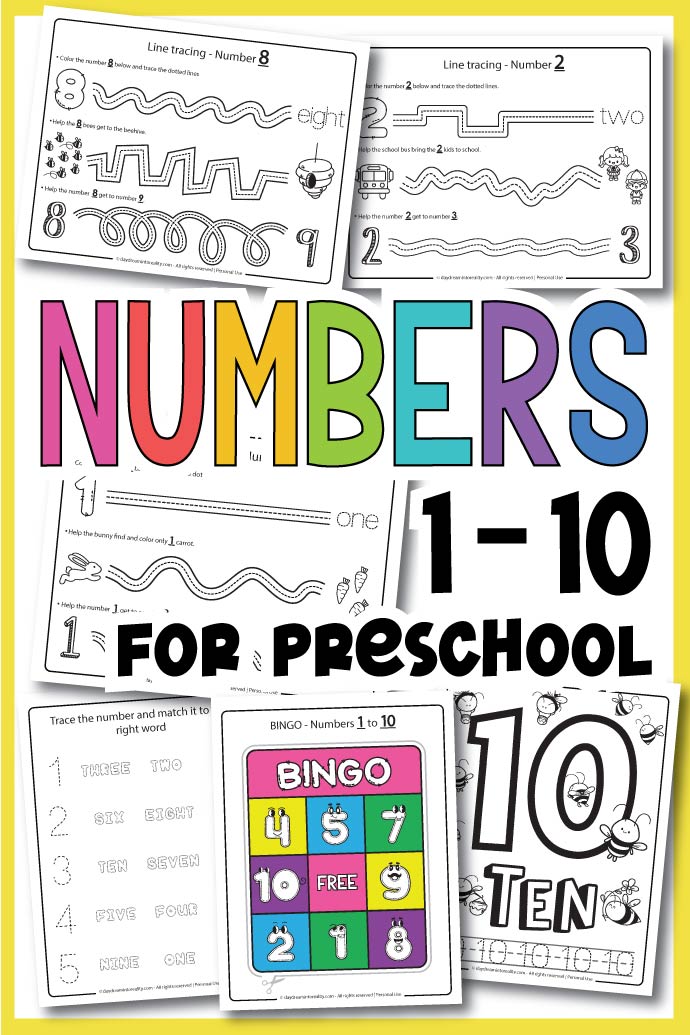 Numbers 1 to 10 Worksheets Free PDF Printables | Tracing, Mazes, Games ...