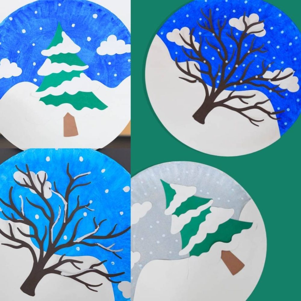 Paper Plate Winter Tree Craft for Kids | Free PDF Template! ~ Daydream ...