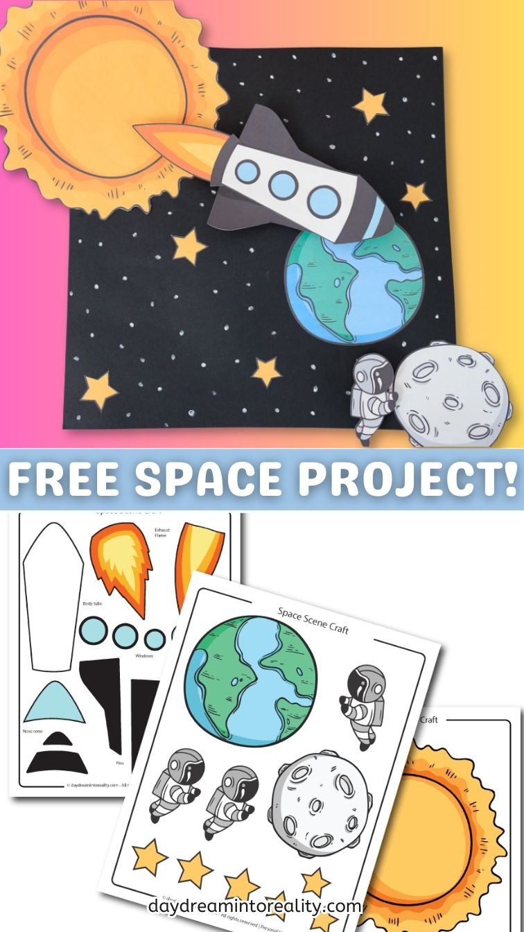 Space Scene Art Project For Kids | FREE PDF Template! – Daydream Into ...