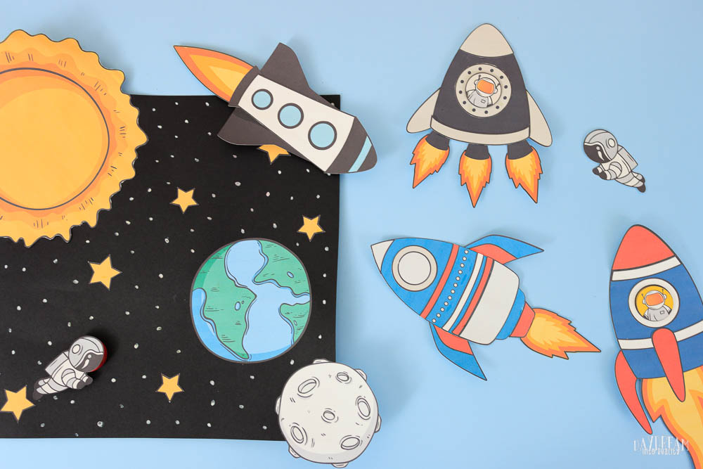 Space Scene Art Project For Kids | FREE PDF Template! – Daydream Into ...