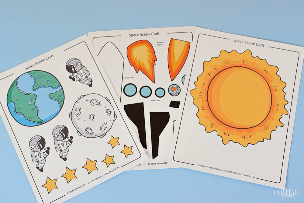 Space Scene Art Project For Kids | FREE PDF Template! – Daydream Into ...