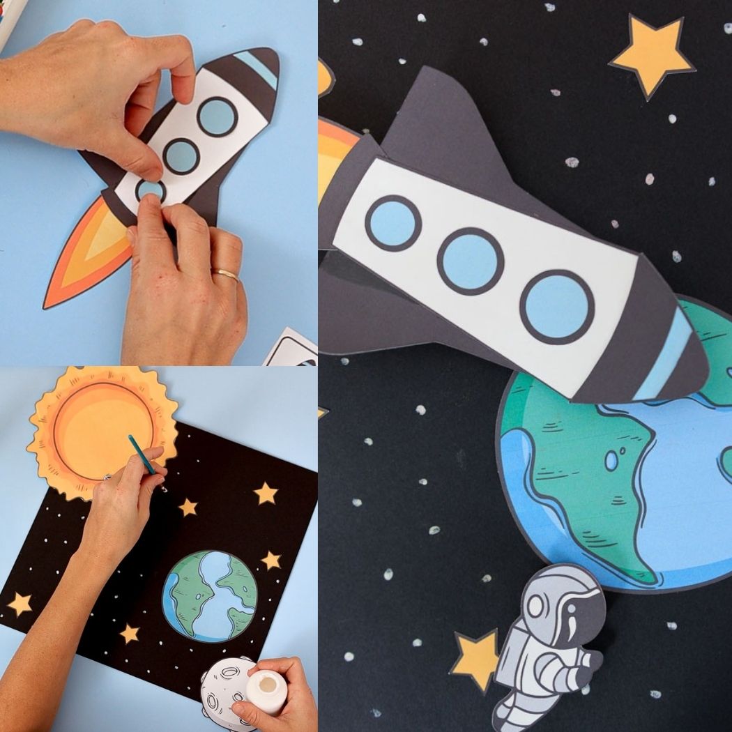 Space Scene Art Project For Kids | FREE PDF Template! – Daydream Into ...