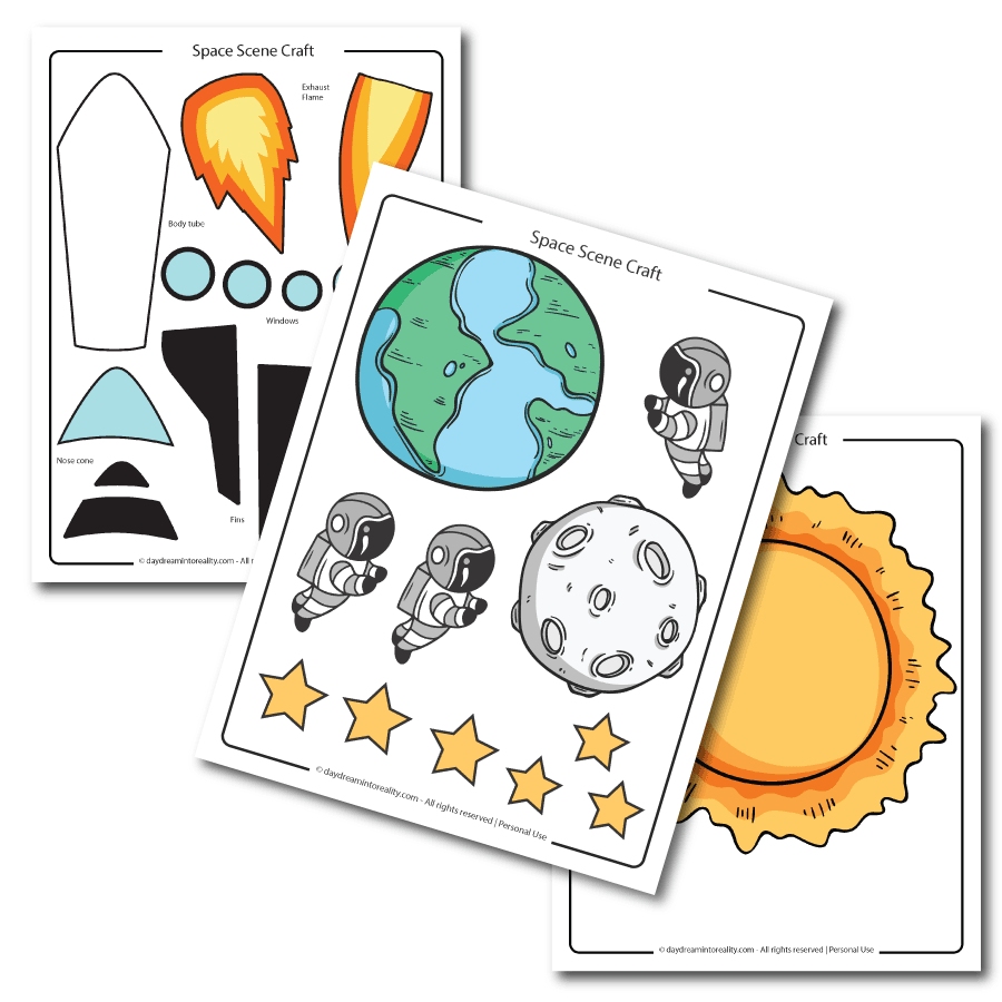 Space Scene Art Project For Kids | FREE PDF Template! – Daydream Into ...