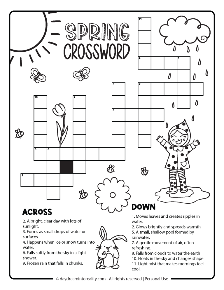 Spring Crossword Free PDF Printables | Easy, Medium, Hard, & Advanced ...