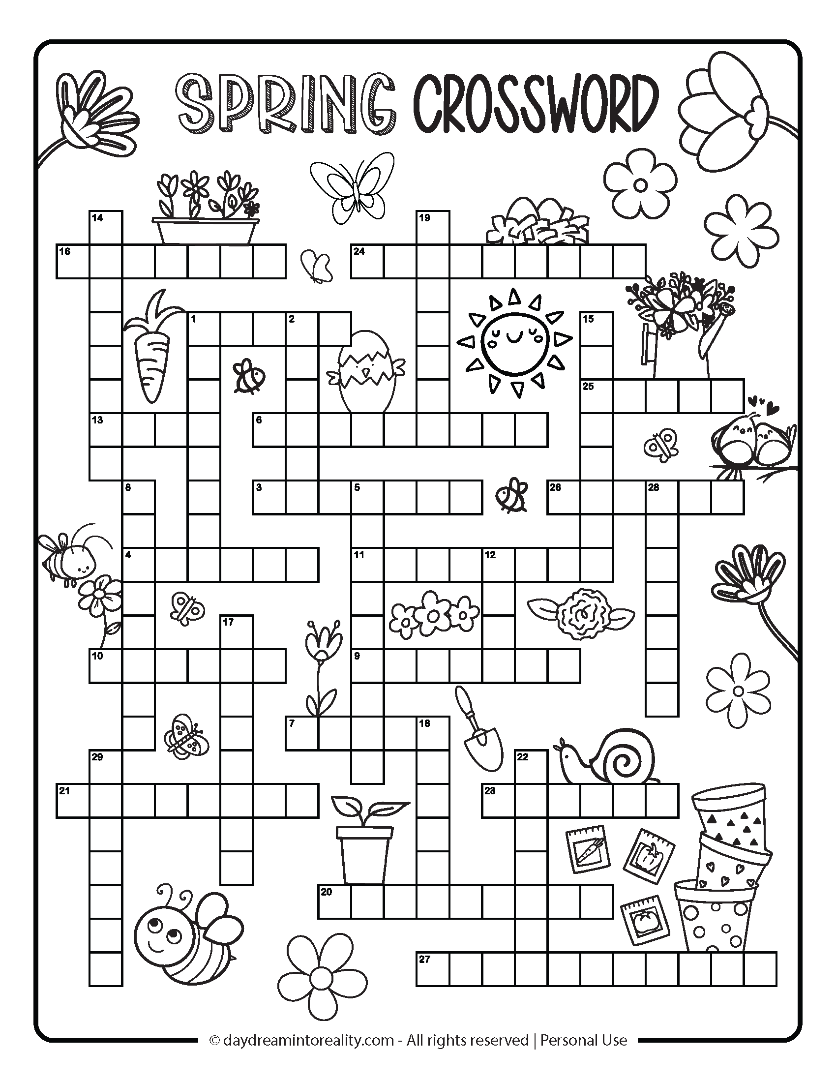 Spring Crossword Free PDF Printables | Easy, Medium, Hard, & Advanced ...
