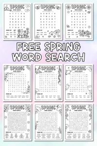 Spring Word Search Free PDF Printables | 6 Levels of Difficulty ...