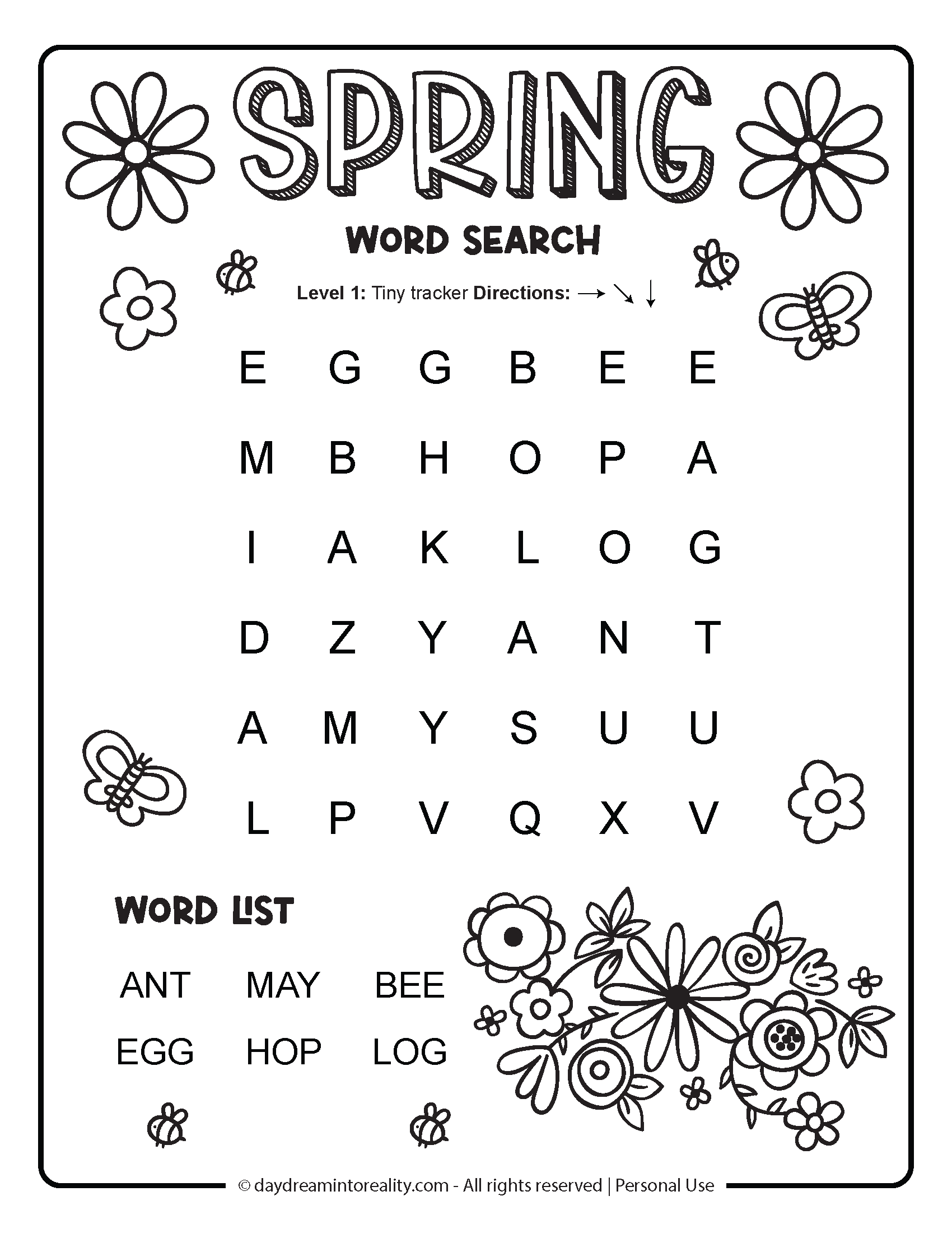 Spring Word Search Free PDF Printables | 6 Levels of Difficulty ...